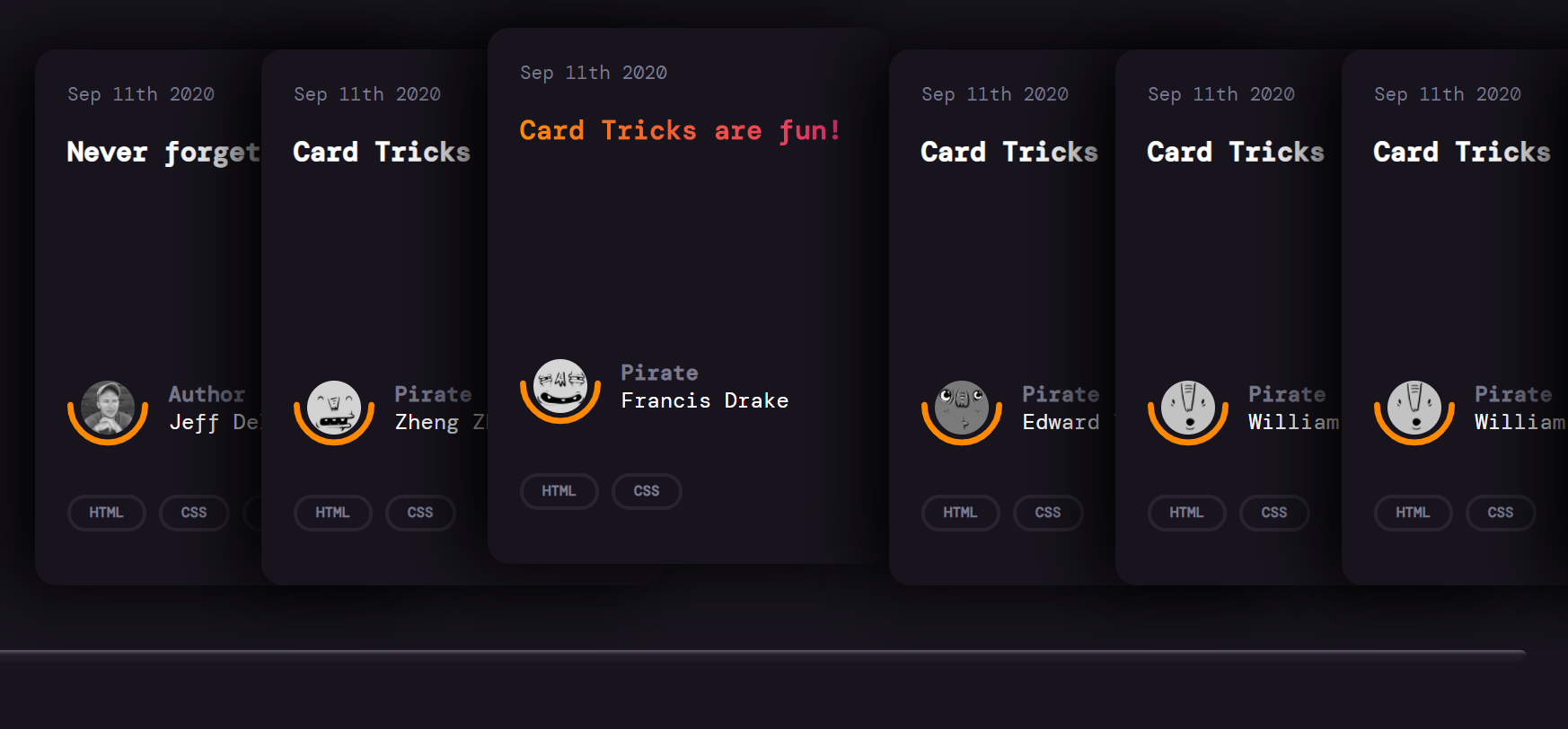 Animated Css Cards Printable Cards