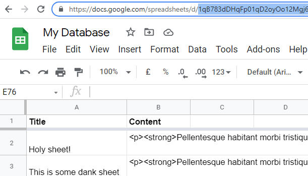Google Sheets As A Database